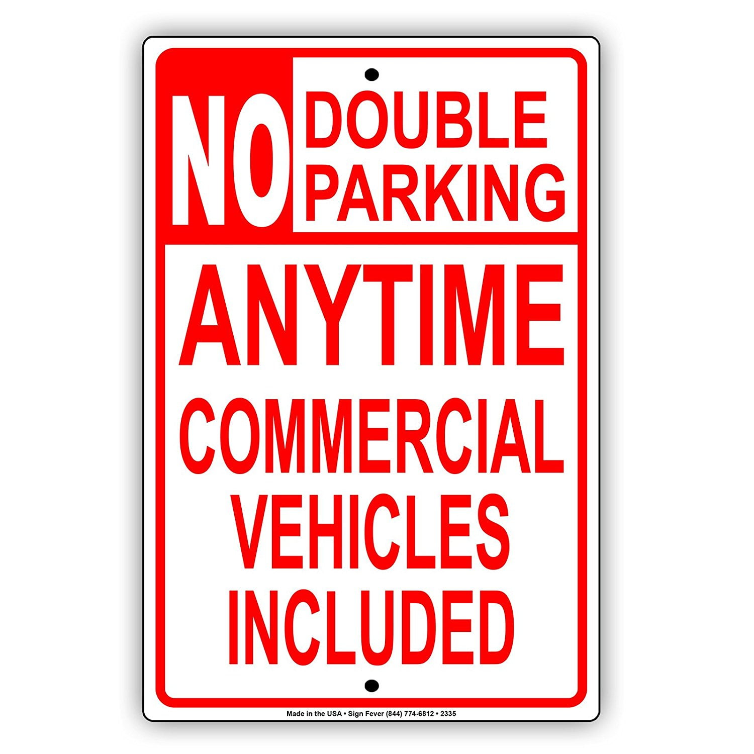 No Double Parking Anytime Commercial Vehicles Included Restriction ...