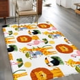 Cartoon Lion Giraffe Koala Bird Washable Area Rug 3x5 Funny Cute Animal ...