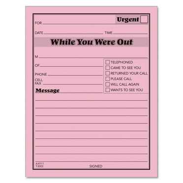 TOPS TOP4007 Telephone Pads, 2 Calls Per Page, Spiral-Bound Phone ...