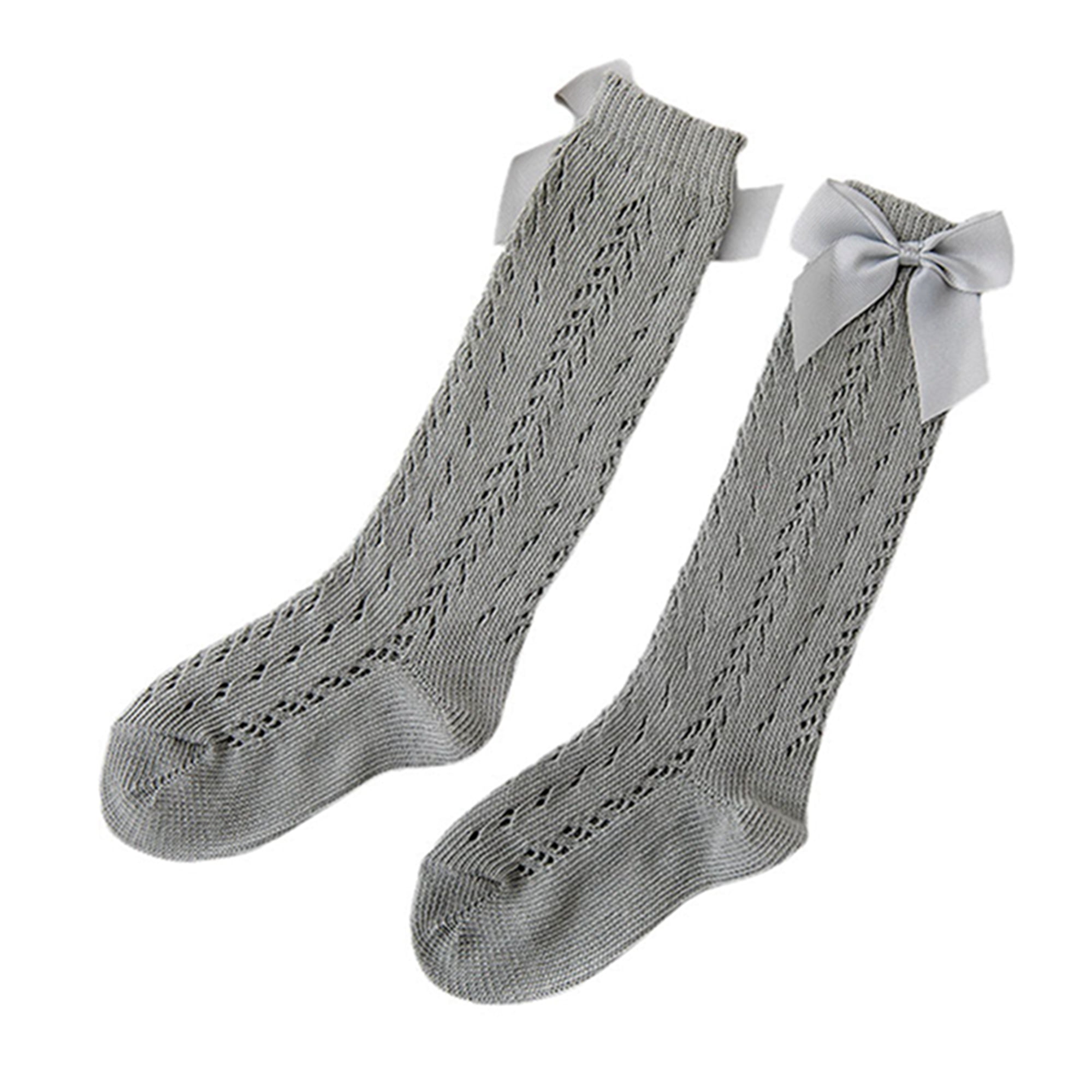 Biekopu Toddler Girls Summer Mesh Socks Solid Color Mid Tube Breathable ...