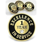 PinMart Gold Plated Excellence in Service Year Employee Recognition ...