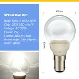 Ruiandsion B15 BA15D White LED Bulb 300LM 2W 6000K 360 Degree IP65 ...