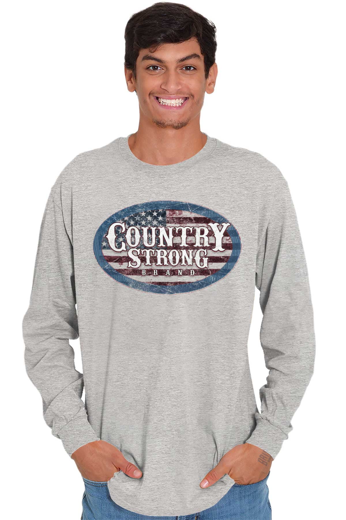 Brisco Brands American Flag Long Sleeve Tees Shirts T Shirts Country