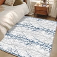 Area Rug 3x5ft Blue Gray Tree Branch on White Area Rugs Washable Low ...