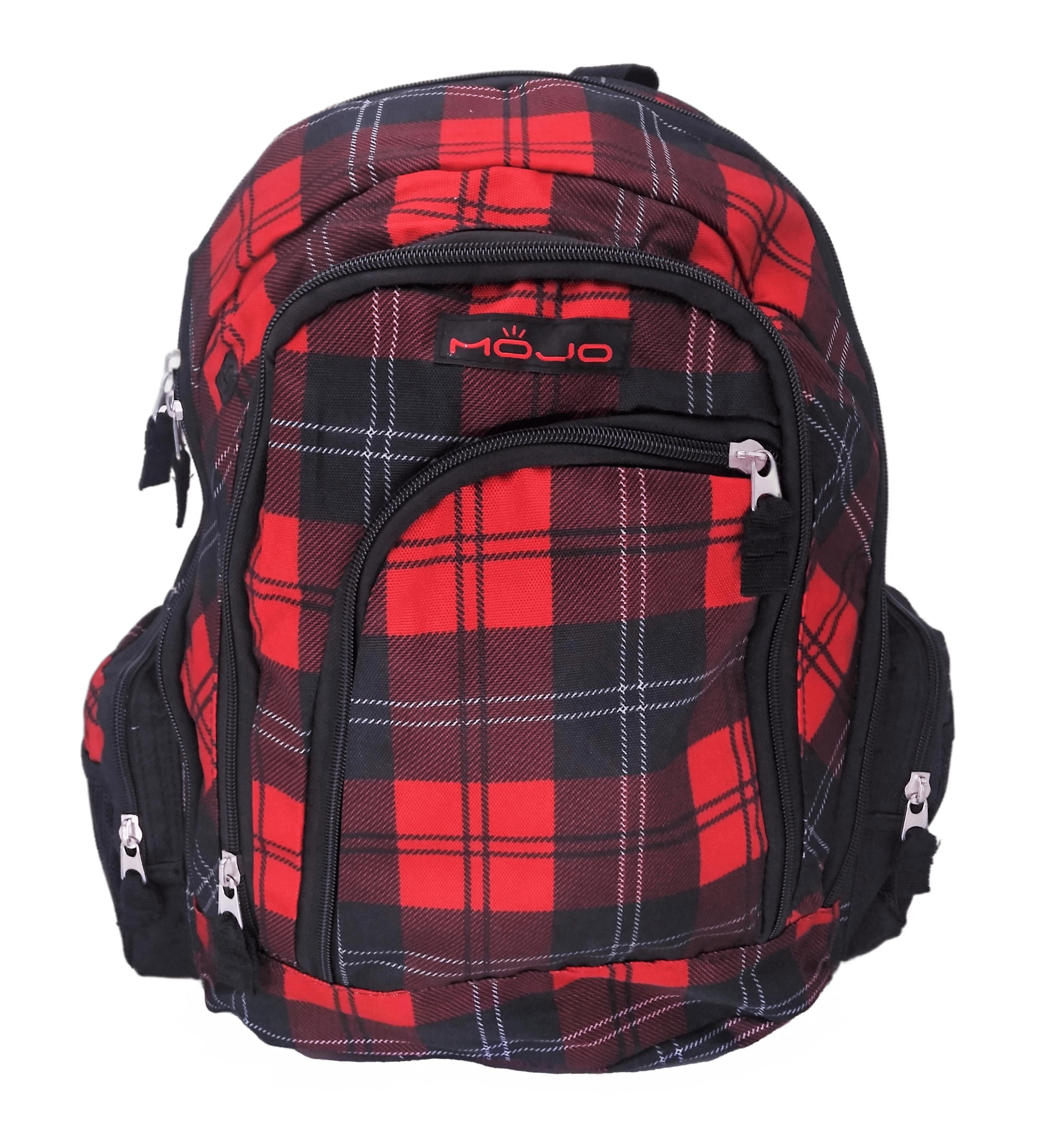 Mojo Backpack with Laptop Compartment Red Plaid - Walmart.com