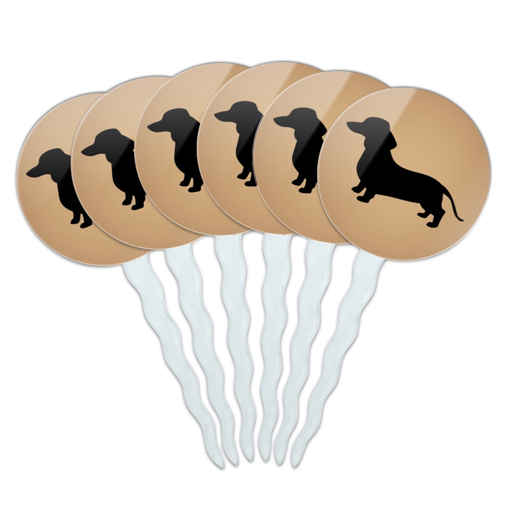 Dachshund Wiener Dog Cupcake Picks Toppers Decoration Set of 6 ...