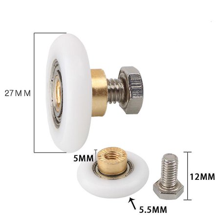 2 Arc Shower Room Pulley Hanging Wheel Old-fashioned Bathroom Glass ...