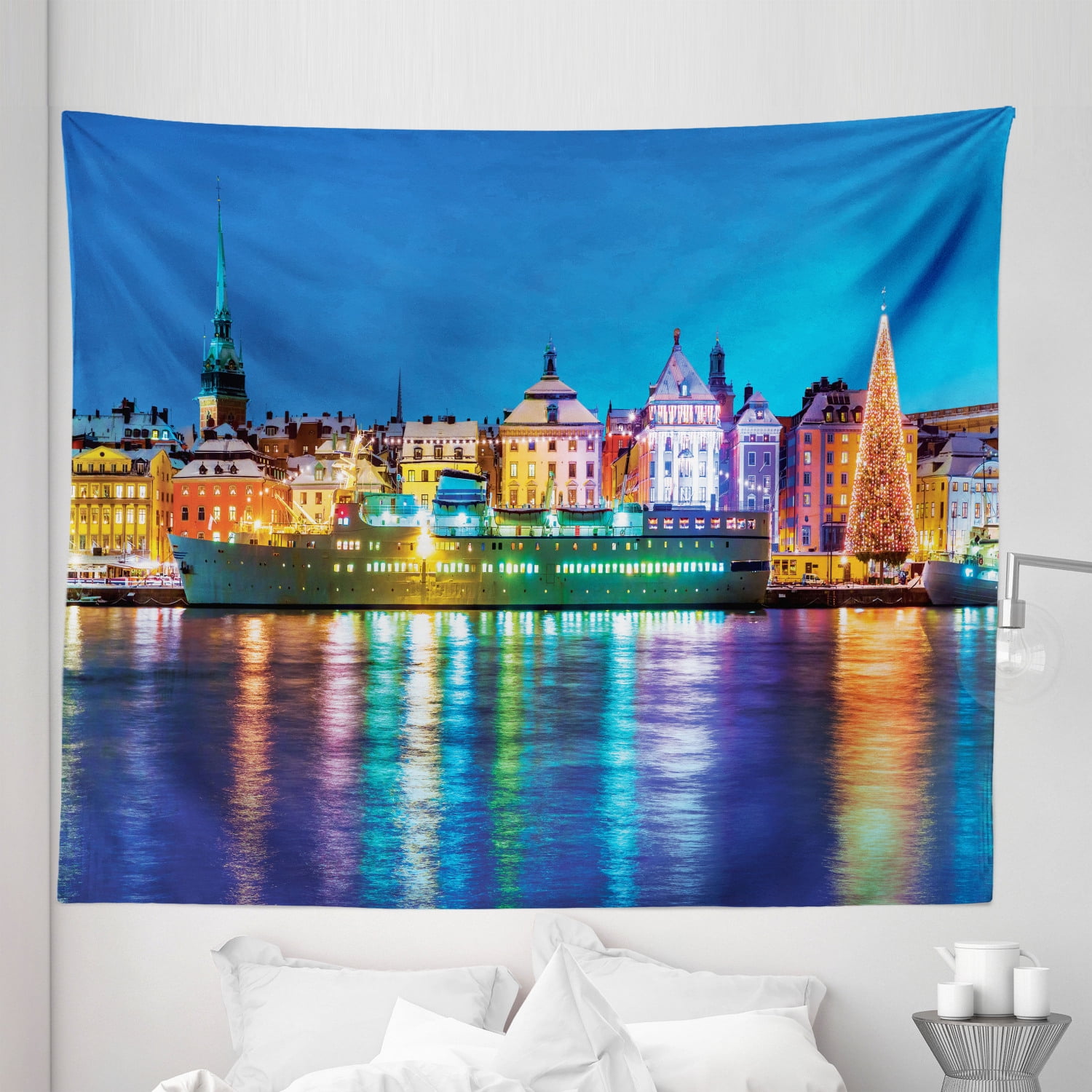 City Tapestry, Winter Scenery of Old Town Stockholm Sweden Colorful ...