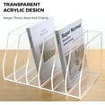 Acrylic Magazine File Holder, 6 Vertical Compartments Desk Document ...