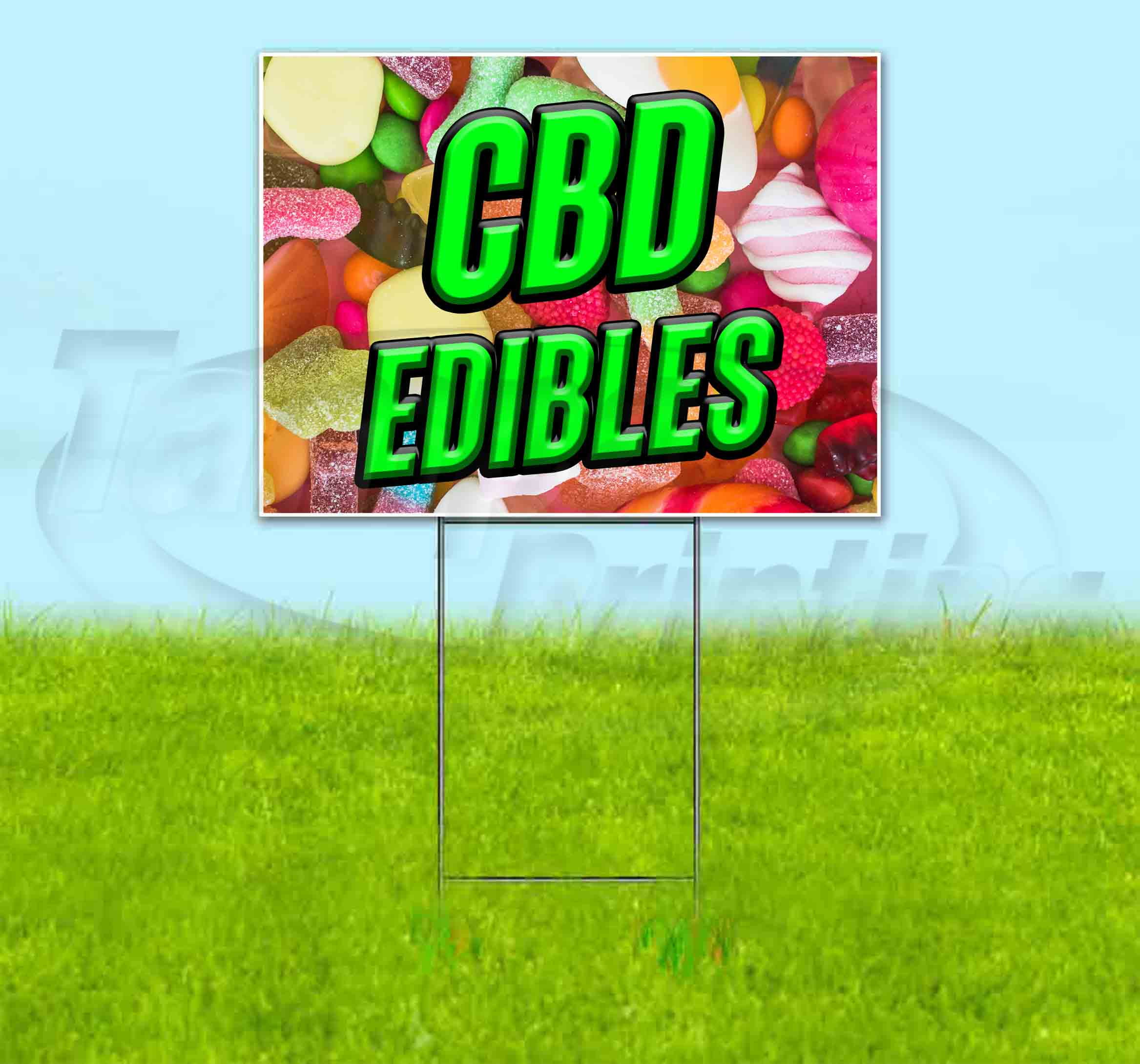 CBD Edibles (18" x 24") Yard Sign, Includes Metal Step Stake - Walmart.com