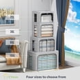 3Pack Foldable Storage Bins - Frame Storage Box Linen Fabric Stackable ...