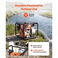 KFFKFF Gas-Powered 3-Inch Water Pump, 242 GPM 7HP Semi-Trash Transfer ...