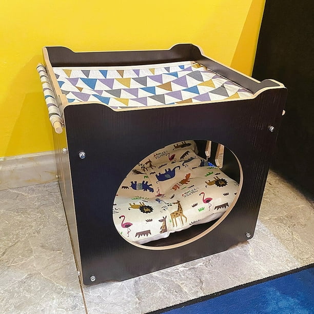 Solid wood cat litter building block combination hammock cat climbing ...