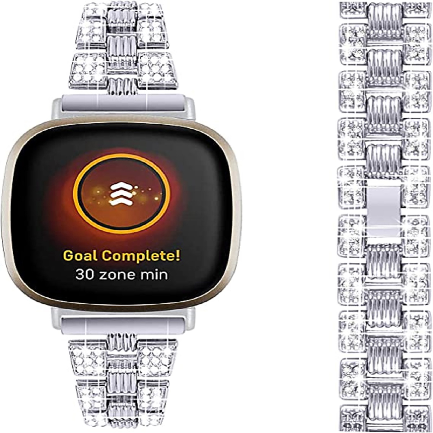 Watch Bands Compatible with Fitbit Versa 4/Sense2 for Women,Stainless ...