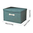 Fabric bin, lidded linen storage chest, foldable design, carry grips ...