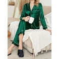 DAKIMOE Sleepwear Womens Silky Satin Pajamas Set Long Sleeve Nightwear ...