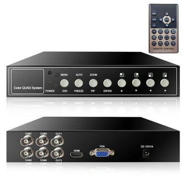 4 Channel Video Splitter, 4 Channel CCTV Video Multiplexer,Video Splitter with Analog Color Quad ...