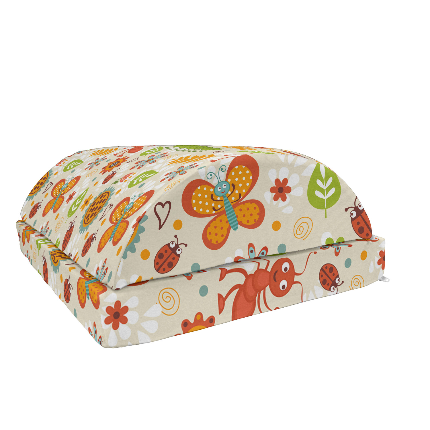 Spring Foot Rest, Jolly Smiling Cartoon Caterpillar and Ants Concept ...