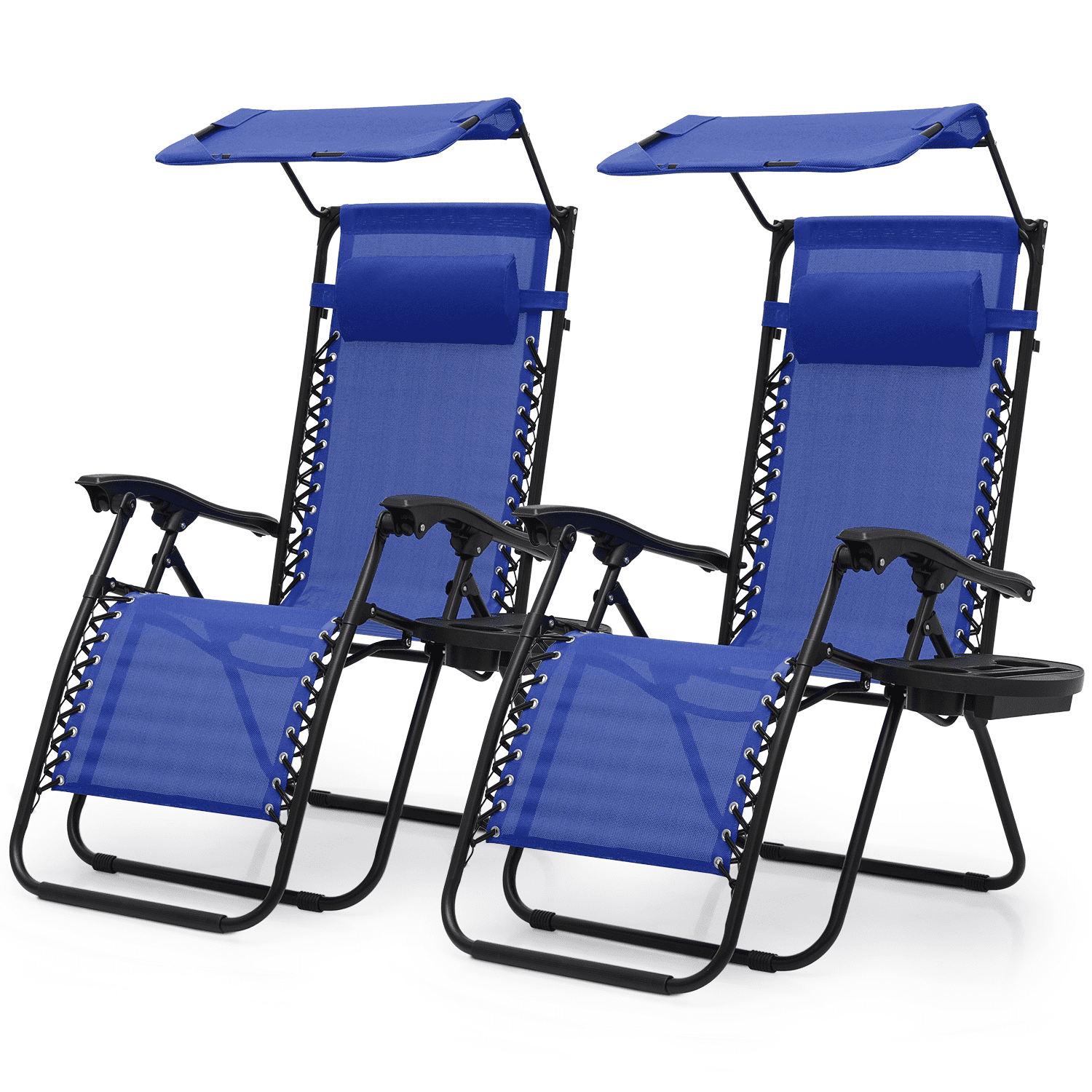 MoNiBloom Outdoor Lounge Chairs Set of 2, Adjustable Patio Beach Yard ...