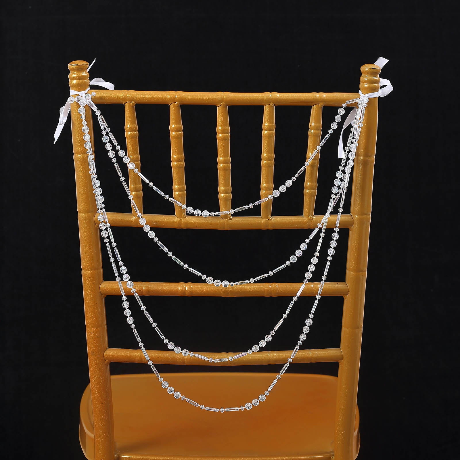 Efavormart 16" Iridescent Gatsby Faux Pearl Beaded Wedding Chair Back ...