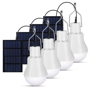 Dpityserensio Solar Powered LED Bulb Light Portable USB Rechargeable ...