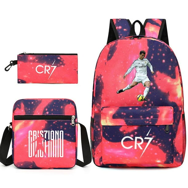 Football Star C Ronaldo Cr7 Printed Backpack Around The Student Three ...
