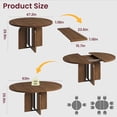 47"-63" Extendable Round Dining Table for 4-8, Farmhouse Wood ...