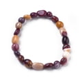 10pc Natural Mixed Gemstone Bead Stretch Bracelets Tumbled Stone Inner ...
