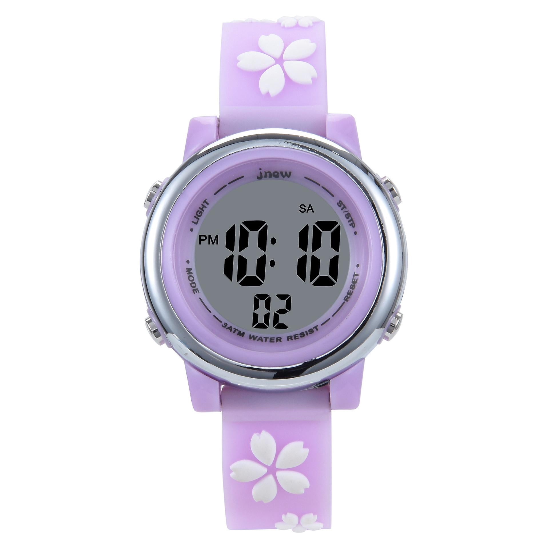 Reloj morado para niños, reloj digital de muñeca para niños pequeños de ...