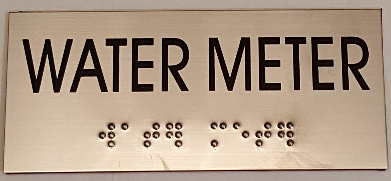 WATER METER SIGN - BRAILLE-STAINLESS STEEL ( Heavy Duty-Commercial Use ...