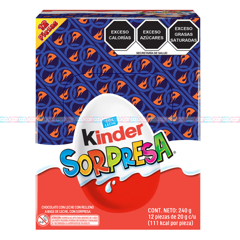 Pack de 12 Chocolate Kinder Sorpresa Hot Weels/Liga J de 8pz Kinder ...