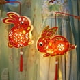 SUSUchens Chinese Style DIY Lantern Kit Handmade Red White Rabbit LED ...