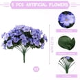 Artificial C-blue Hydrangea Flowers, 5 Pack UV Resistant Faux ...