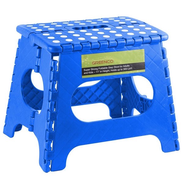 Greenco Super Strong Foldable Step Stool for Adults and Kids, 11" (Blue ...