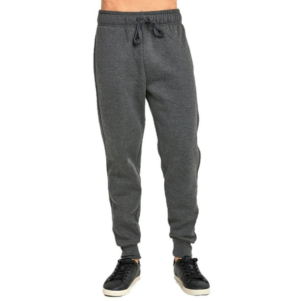 Men's Heavy Sweatpants Fleece Lined Joggers with Pockets, Charcoal Gray ...