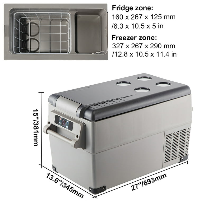 Vevor 35l Portable Car Refrigerator 37 Quart 1224v Dc
