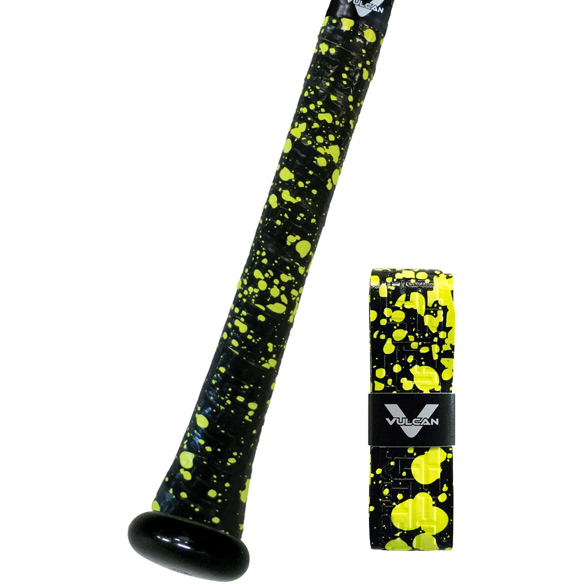 Vulcan Splatter Series 1.75mm Polymer Bat Grip Tape Wrap - Optic Yellow ...
