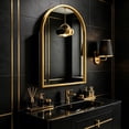 30"x20" Metal Arched Recessed Medicine Cabinet with Mirror, 2 Shelves ...