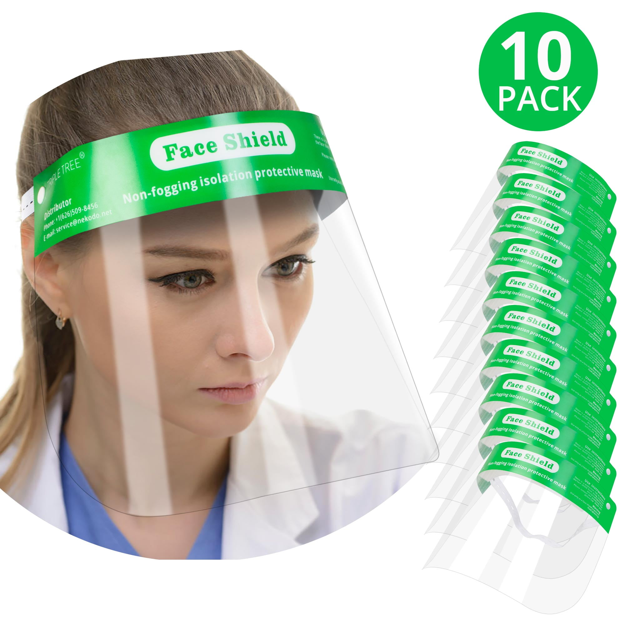 10 Pack Safety Face Shield, All-Round Protection Cap with Clear Wide ...