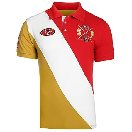 FOCO NFL Football Team Crest and Stripe Men's Polo Shirt, San Francisco ...