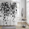 Abstract Shower Curtain for Bathroom, Black Gradient Watercolors Ink ...