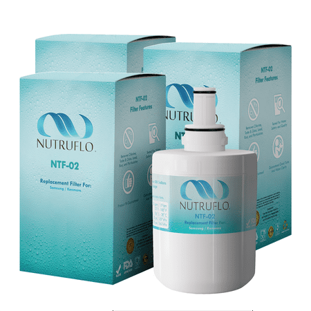 3 Pack NuTruFlo NTF-02 Refrigerator Water Filter Replacement For ...