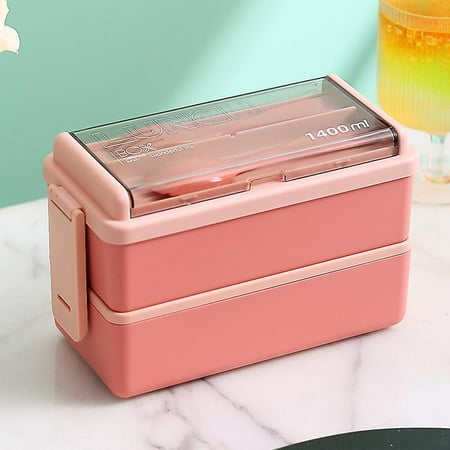 Bento Box Japanese Style Plastic Lunch School Work Microwaveable Double ...
