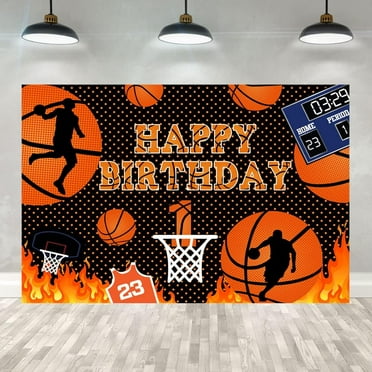 Mocsicka Basketball Birthday Backdrop Sports Theme Birthday Banner ...