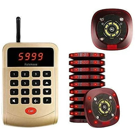 T118 Restaurant Buzzer System,Vibration,Max 999 Beepers,11 Rechargeable ...