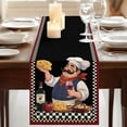 Black Kitchen Chef Burlap Cotton Table Runner 14x72 Inches Long ...