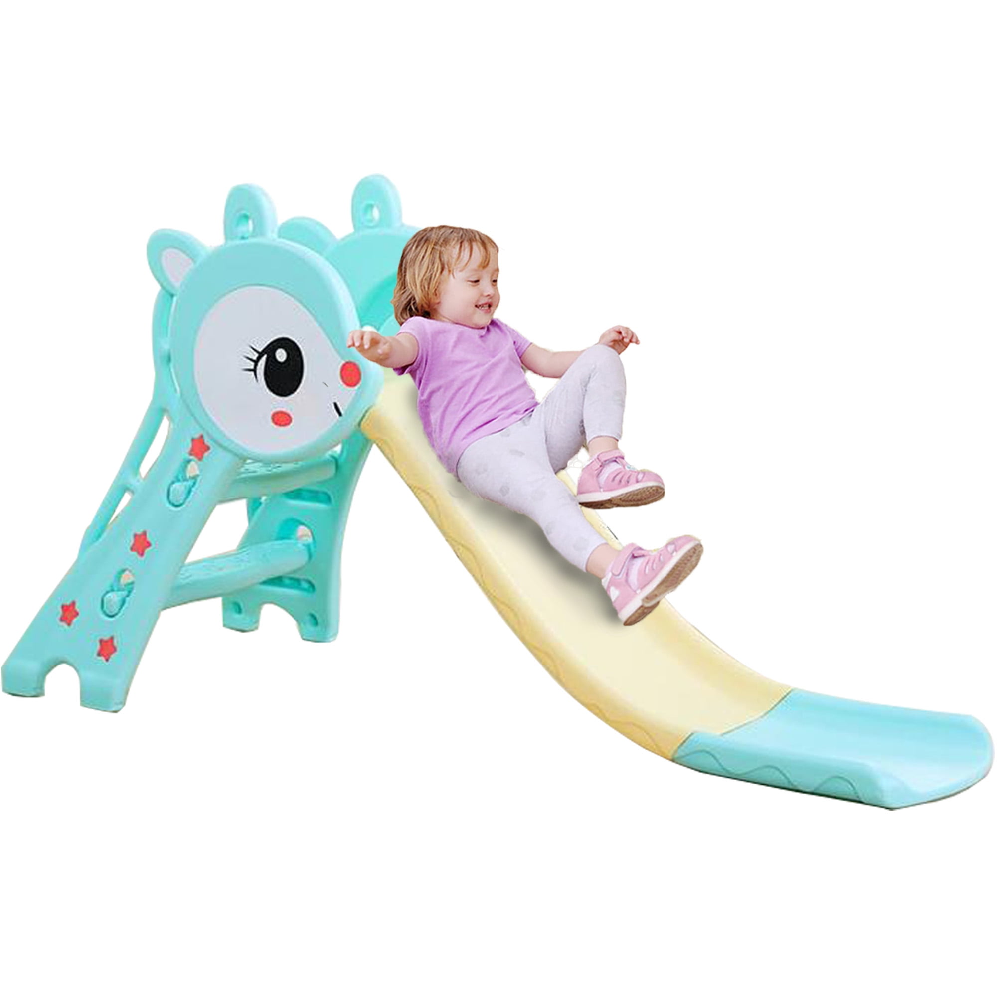 REIDIU Kids Slide for Indoor and Outdoor, Foldable Freestanding Slide ...