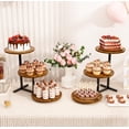 3 Tier Cupcake Tower Stand for 24 Cupcakes, Wooden Tiered Tray Stands ...