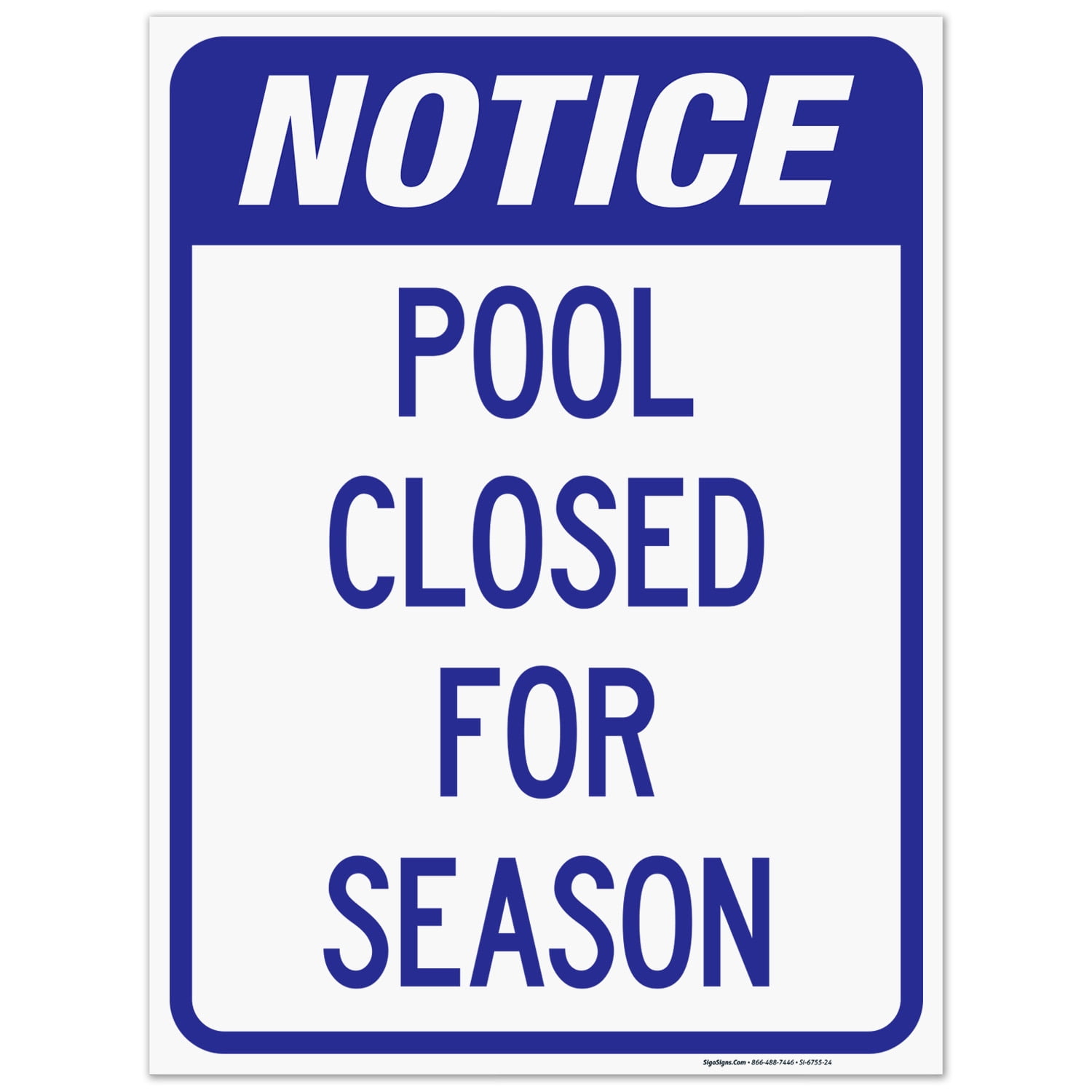 Notice Pool Closed For Season Sign, Pool Sign, 10x10 Vinyl Sticker ...