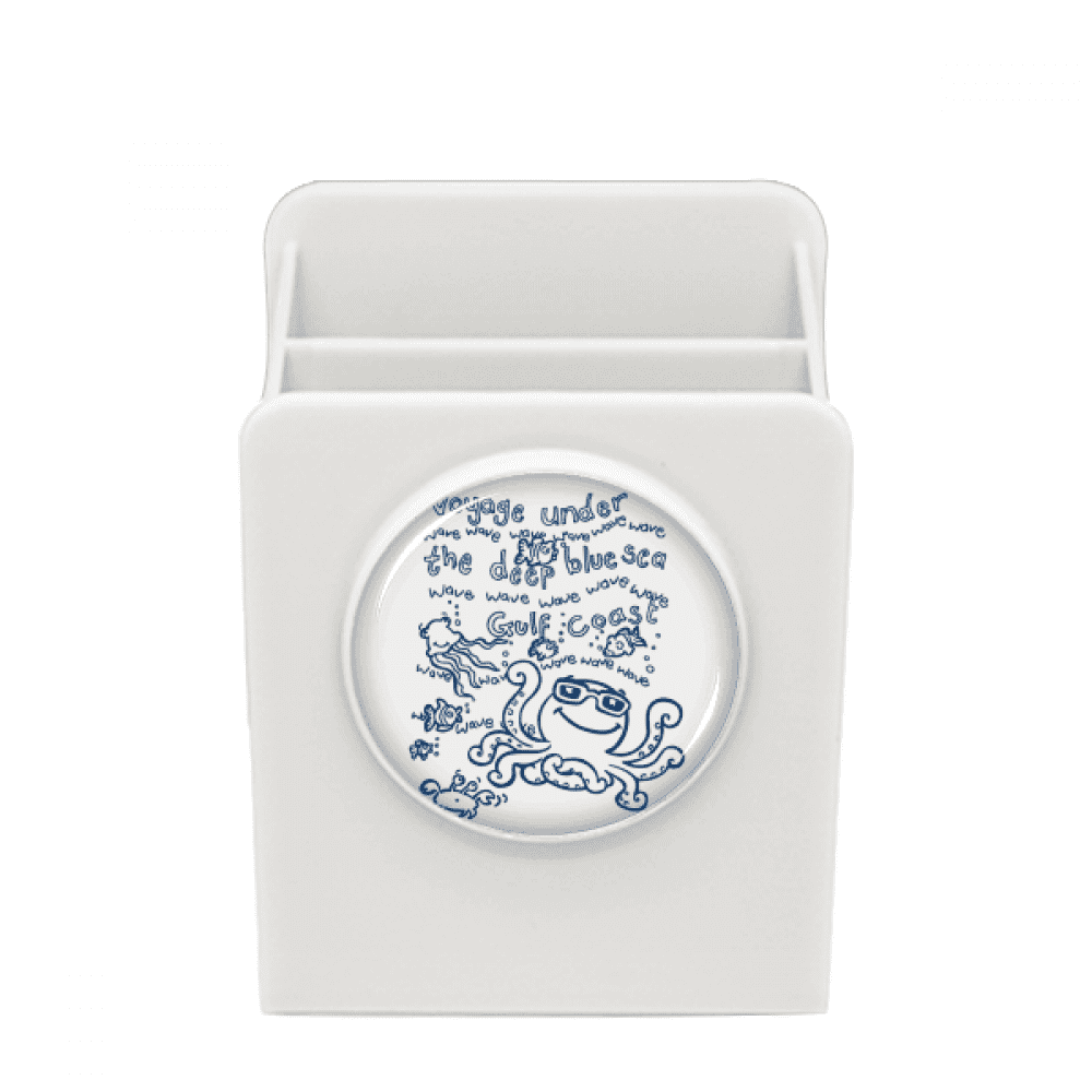 Blue Octopus Marine Life Pattern Desk Pencil Holder Cup Pen Organizer ...